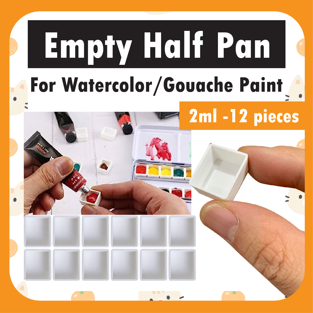 Empty Half Pan 2ml | Half Pan For Watercolor/Gouache Paint | Shopee ...