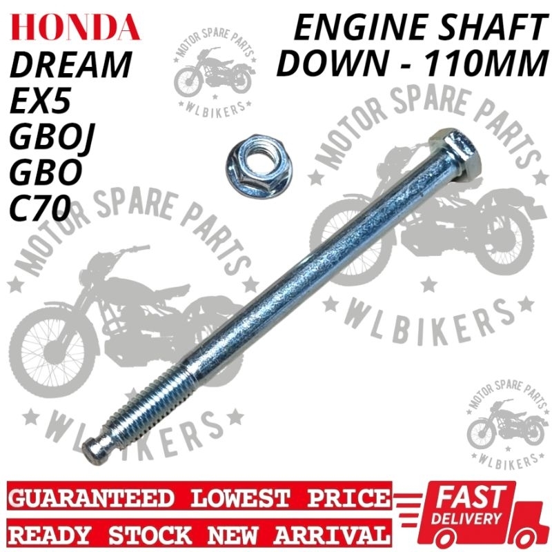 HONDA EX5 DREAM C70 GBO GBOJ ENGINE SHAFT BATANG SCREW BOLT WITH NUT UP ...