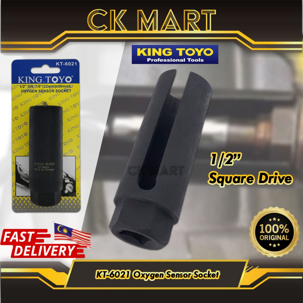 King Toyo Oxygen Sensor Socket 1/2" Dr - 22mm - KT-6021 (Vacuum Switch) / Soket Sensor Oksigen ...