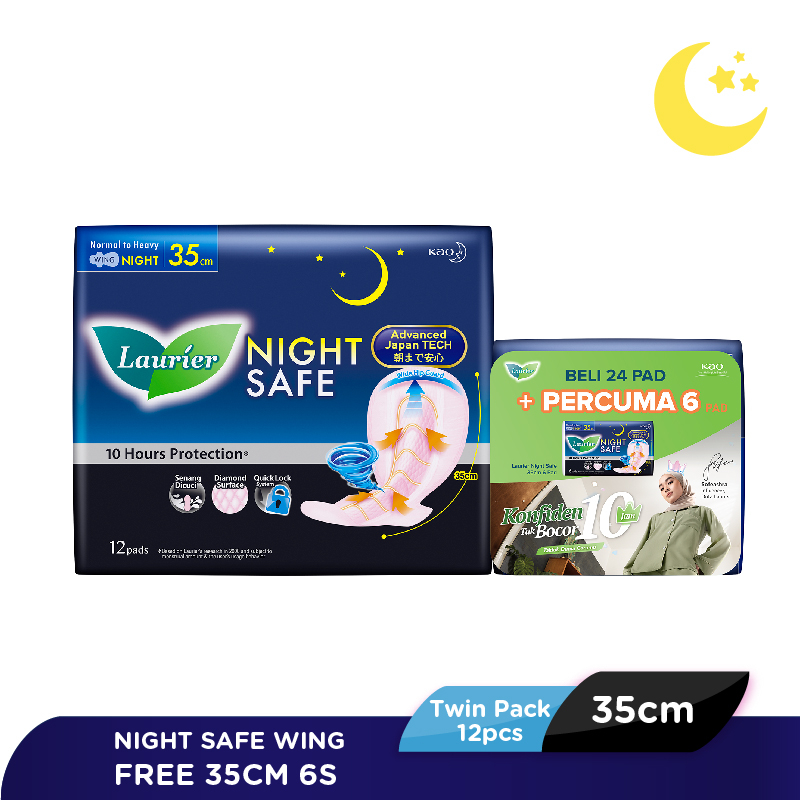 LAURIER Night Safe Wing Twin Pack (35cm x 12s) FOC LAURIER Night Safe ...
