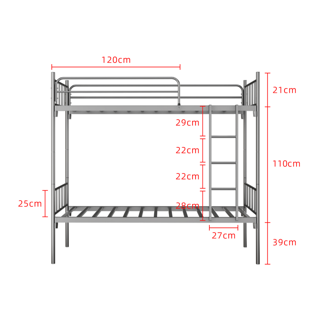 KitchenZ 3V Double Decker Powder Coated Metal Bed Frame Single Katil ...