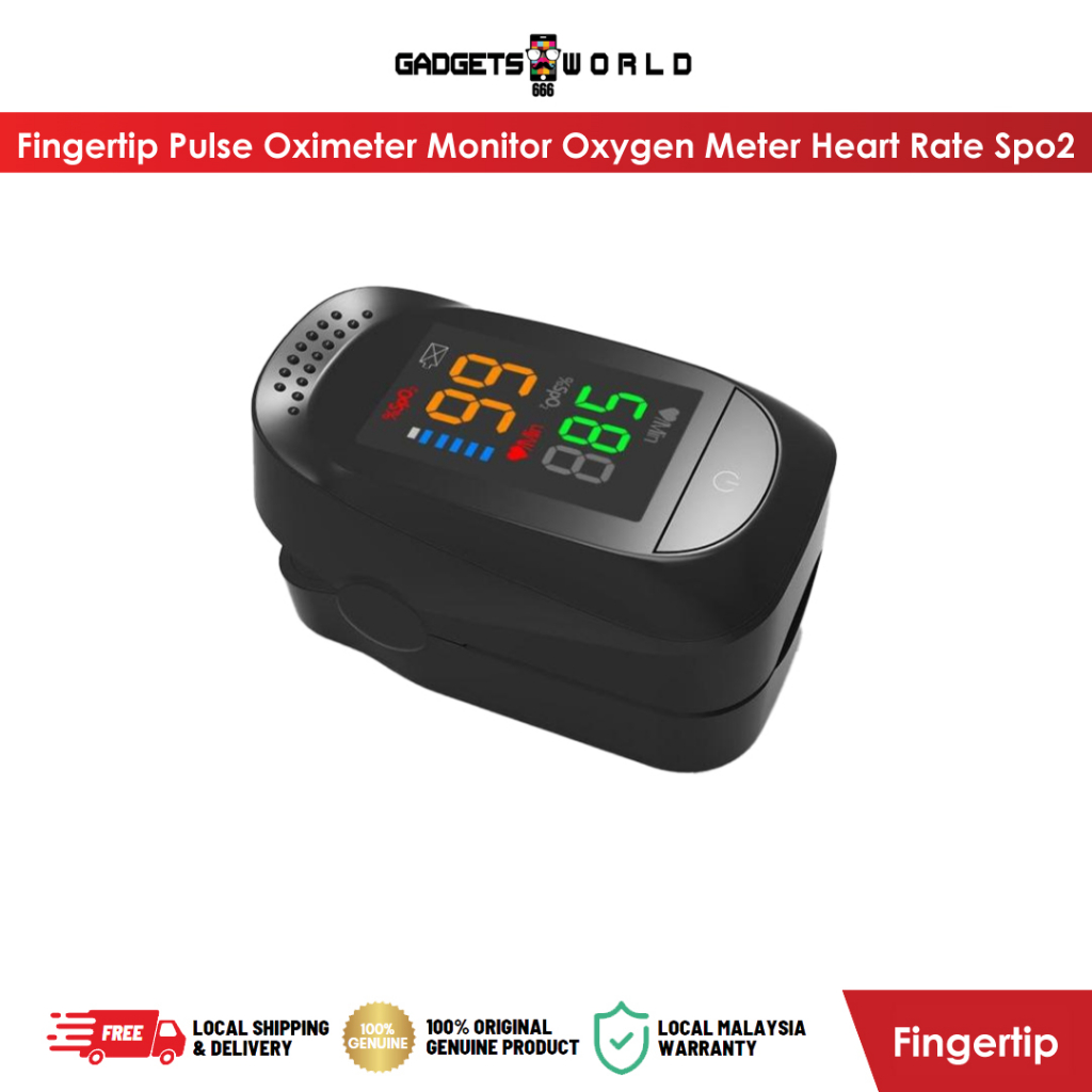 Fingertip Pulse Oximeter Monitor Oxygen Meter Heart Rate Spo2 PR Pulse ...
