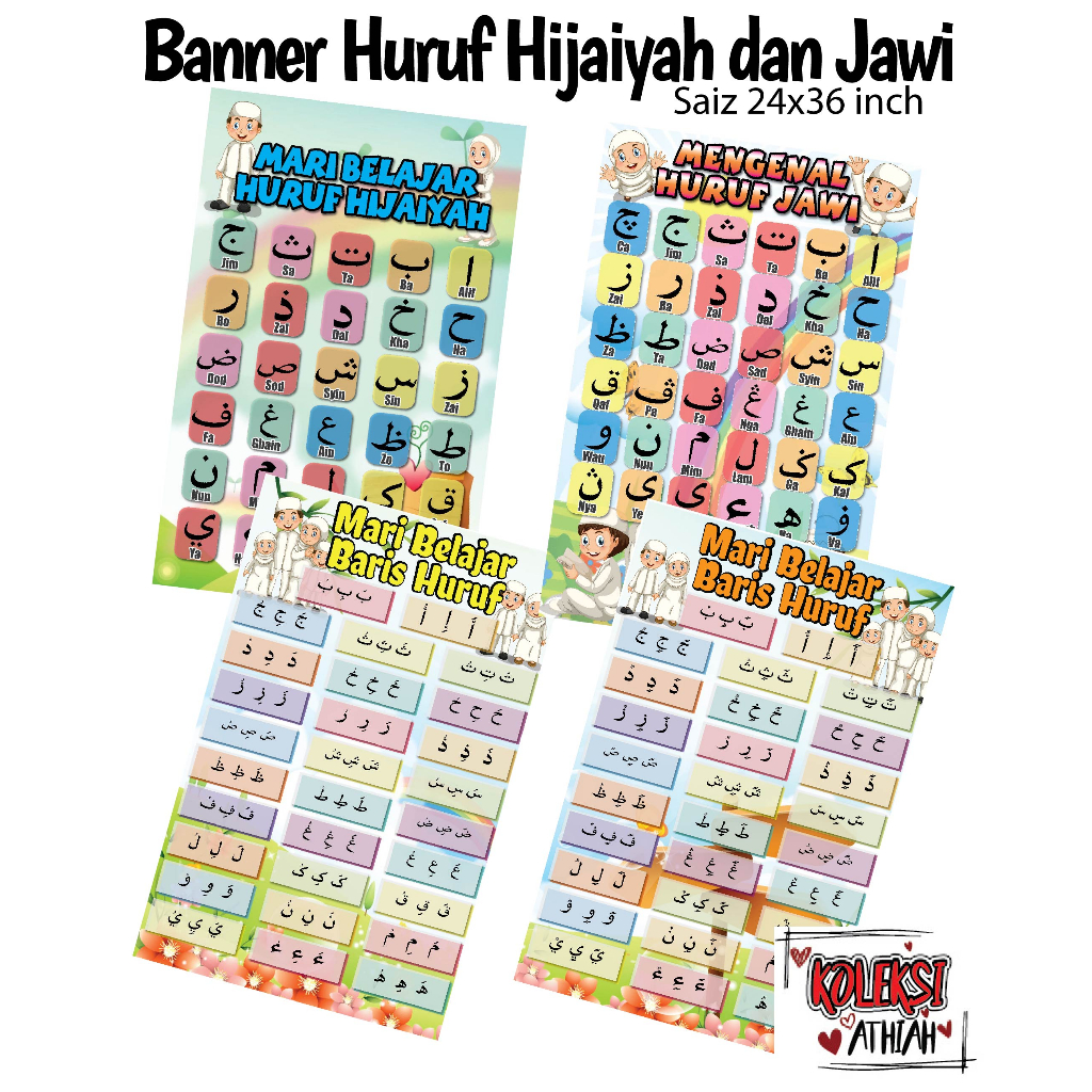 🔥Hot Item🔥 Banner Huruf Hijaiyah, Jawi dan Baris Huruf / BBM P.Islam ...