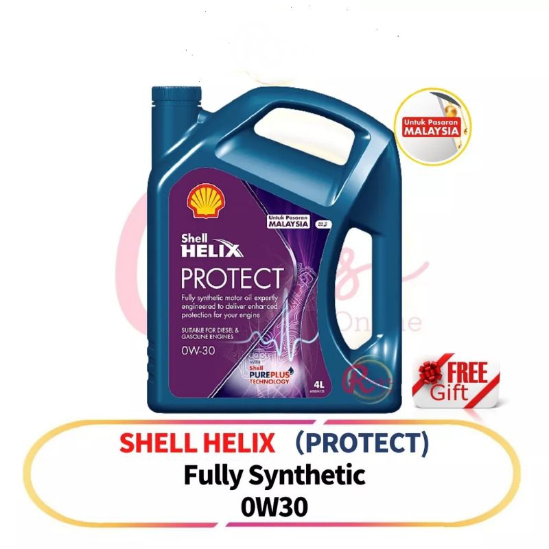 【Ready Stock】SHELL HELIX PROTECT 0W30 FULLY SYNTHETIC ENGINE OIL - 4 ...