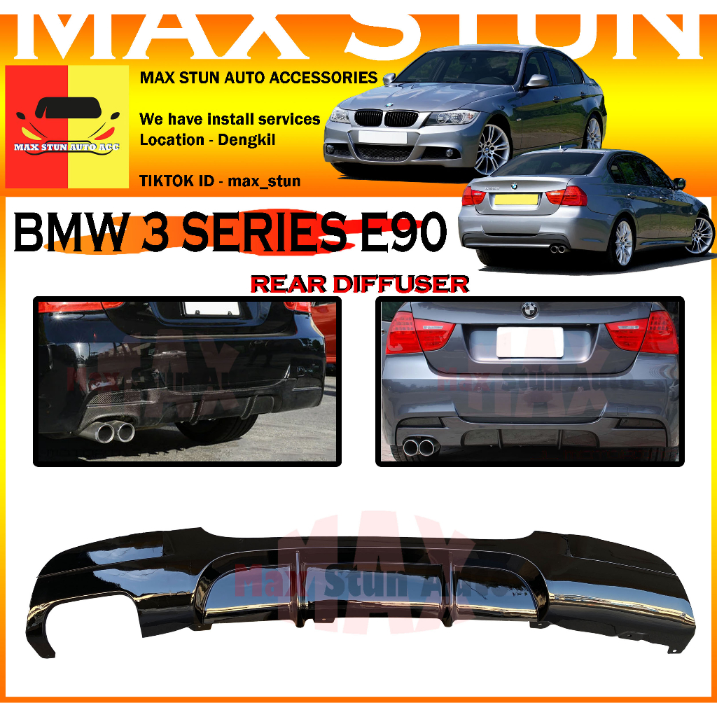 BMW 3 SERIES E90 M TECH SINGLE EXHAUST REAR DIFFUSER REAR BUMPER ...
