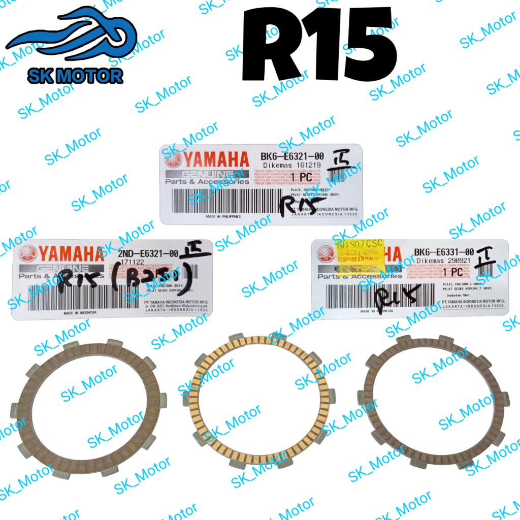 Yamaha YZF-R15 YZF155 R15M Original Clutch Friction Set Plate Clutch ...