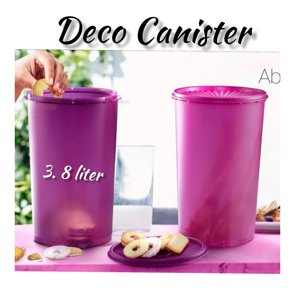 Original Tupperware Mini Deco Canister 3.8L / Deco Giant Canister 11L ...