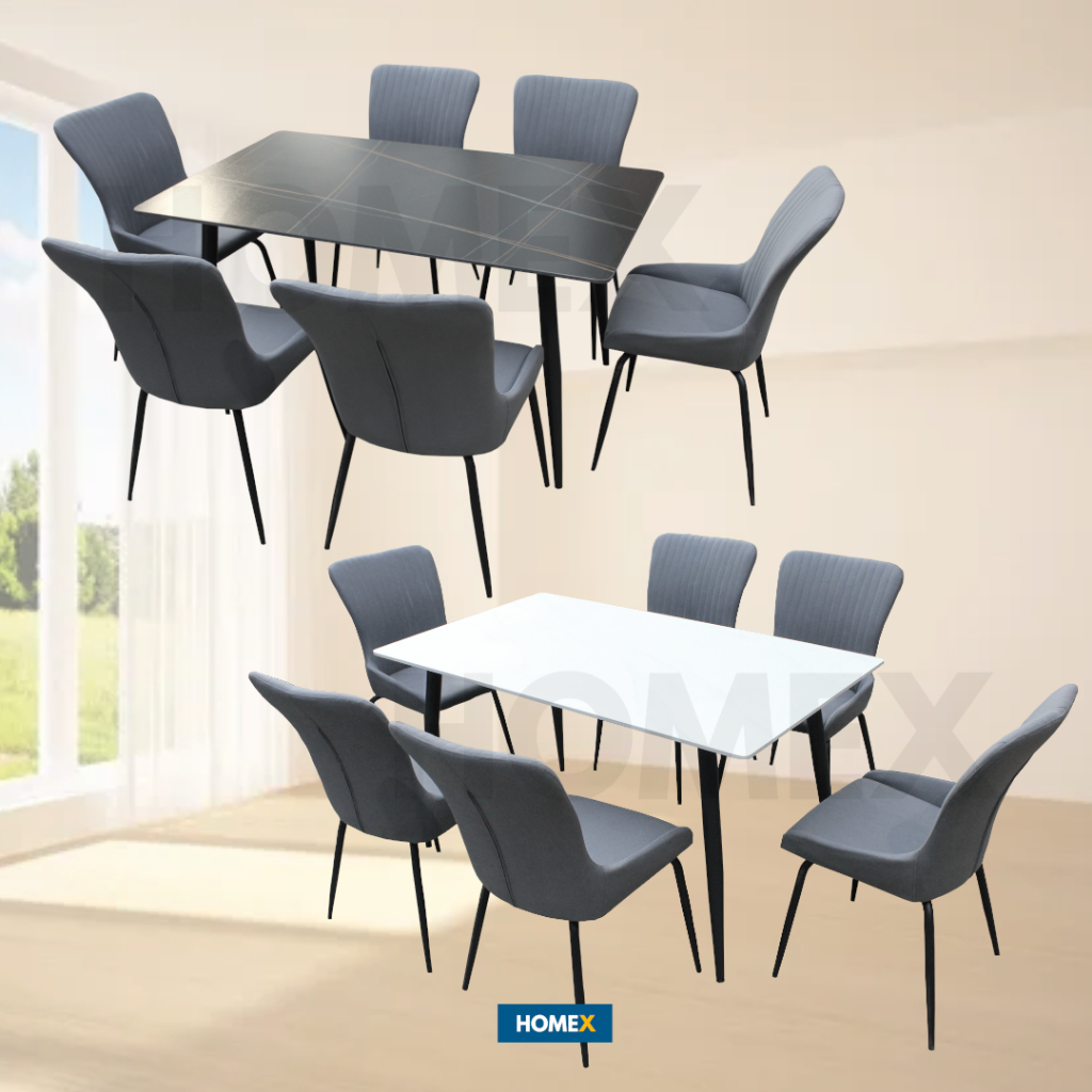 FREE INSTALL Set Meja Makan 6 Kerusi Meja Batu Sintered Stone Dining ...
