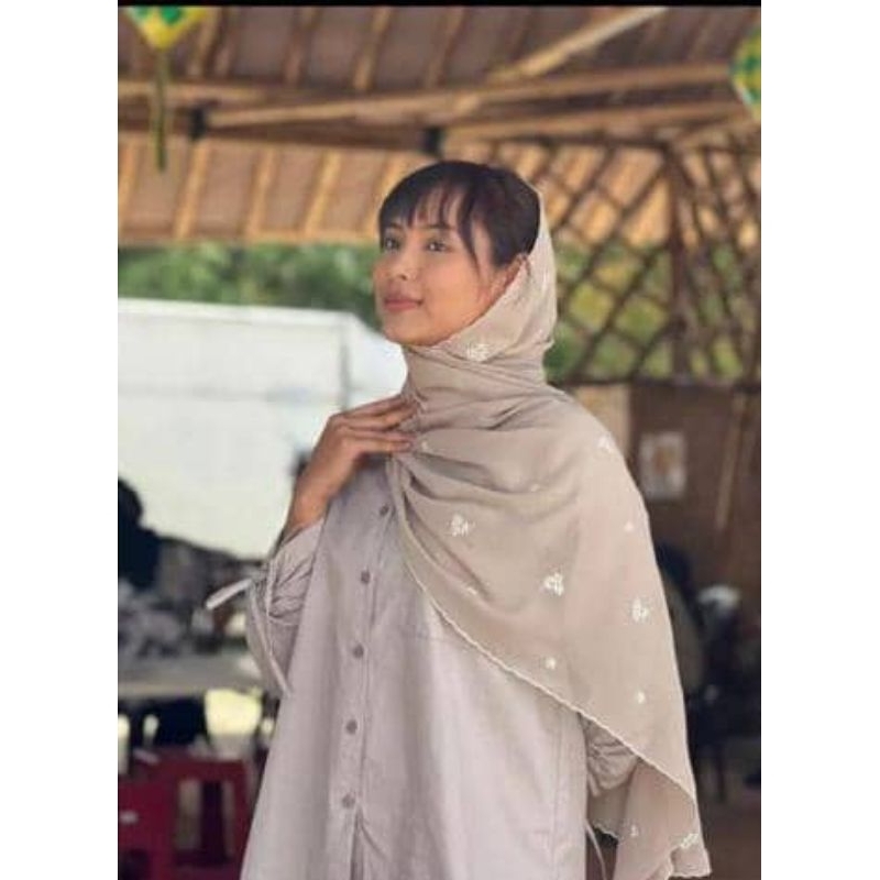 Shawl Sulam Flower Tabur Korean Chiffon | Shopee Malaysia