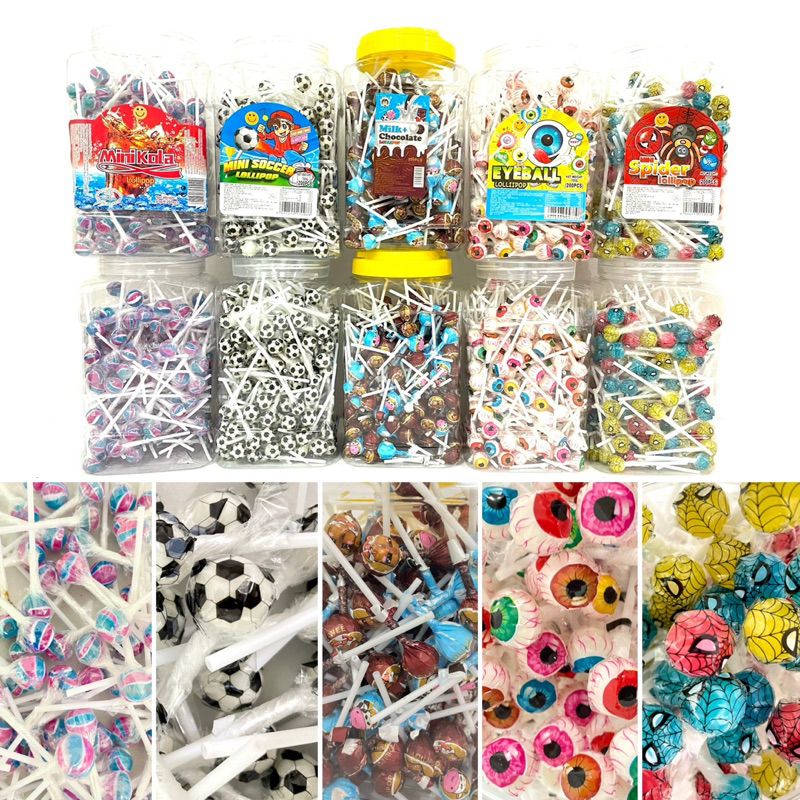 Mini Lollipop Milk Chocolate Soccer Spider Cola Sweet Candy Childhood ...