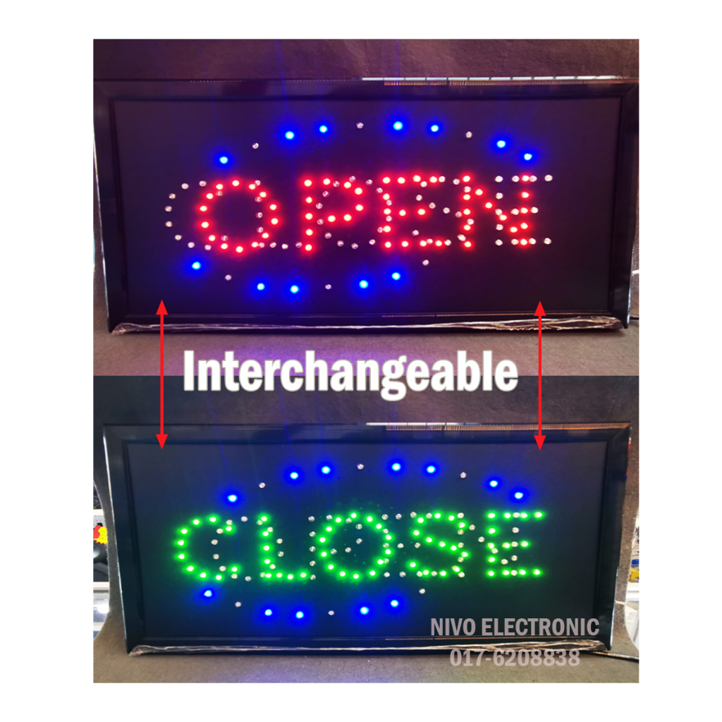 OPEN+CLOSE LED SIGN BOARD 48X25Cm LED Display Board | Shopee Malaysia