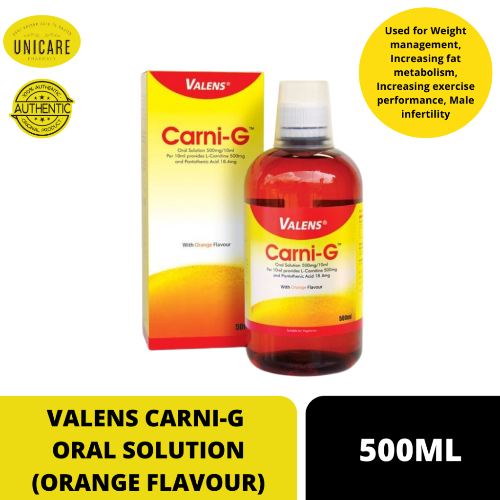 VALENS CARNI-G ORAL SOLUTION 500ML (ORANGE FLAVOUR) | Shopee Malaysia