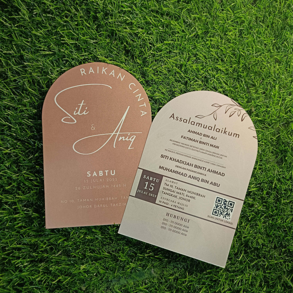 Wedding Card Arch Shape | Size 144mm x 96mm (Free Envelope) KAD KAHWIN ...