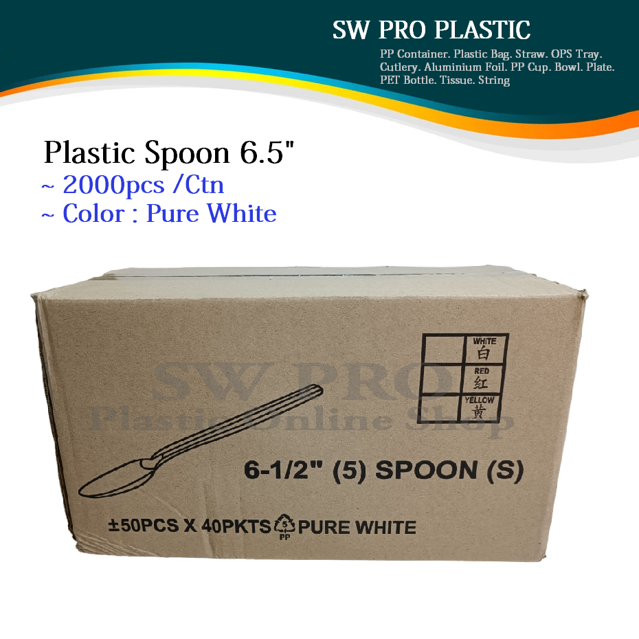 [CARTON = 2000pcs ] Disposable Plastic Spoon Tapau Sudu Plastik Cutlery ...