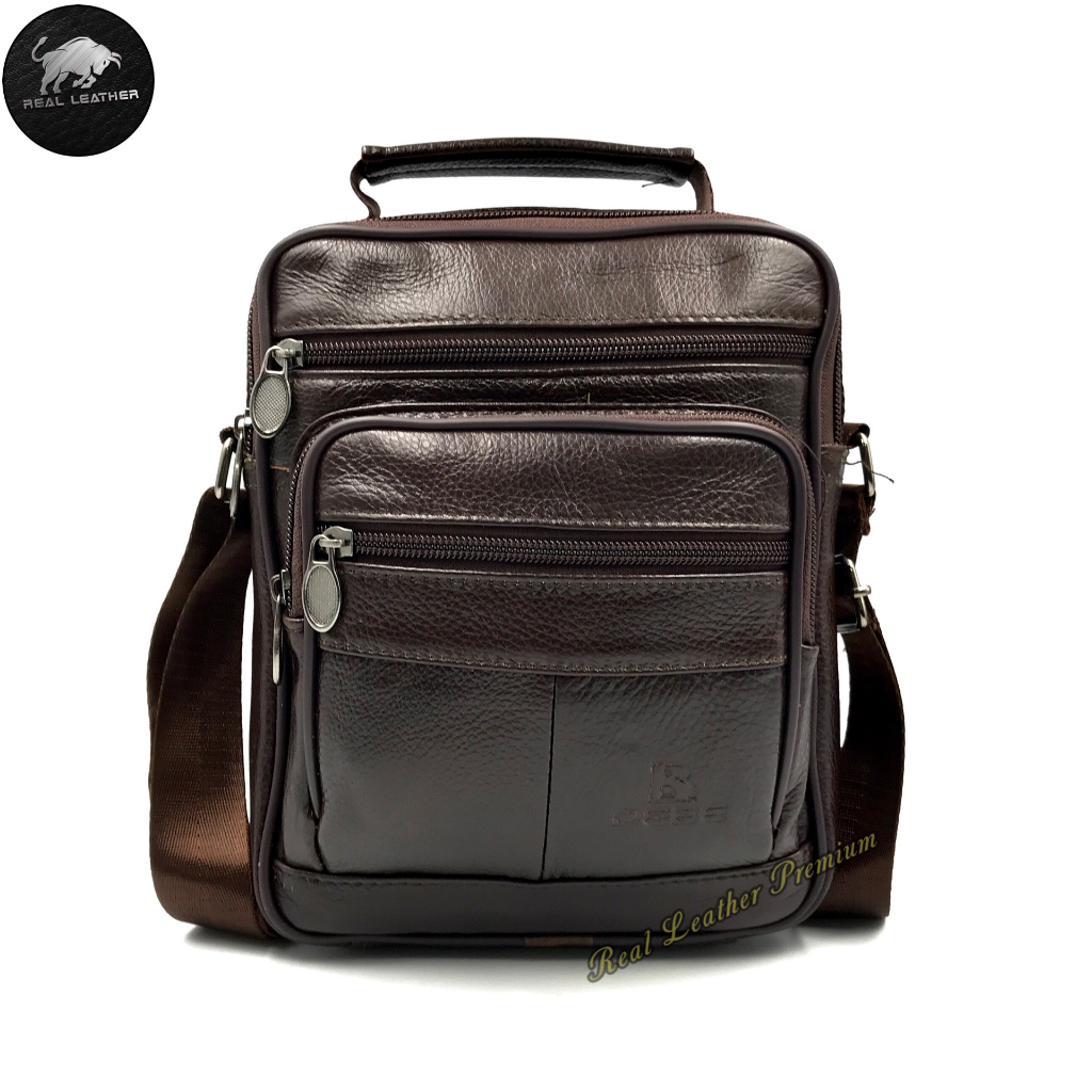 DEBE Leather Sling Bag Kulit Men Leather Shoulder Bag Crossbody Bag ...