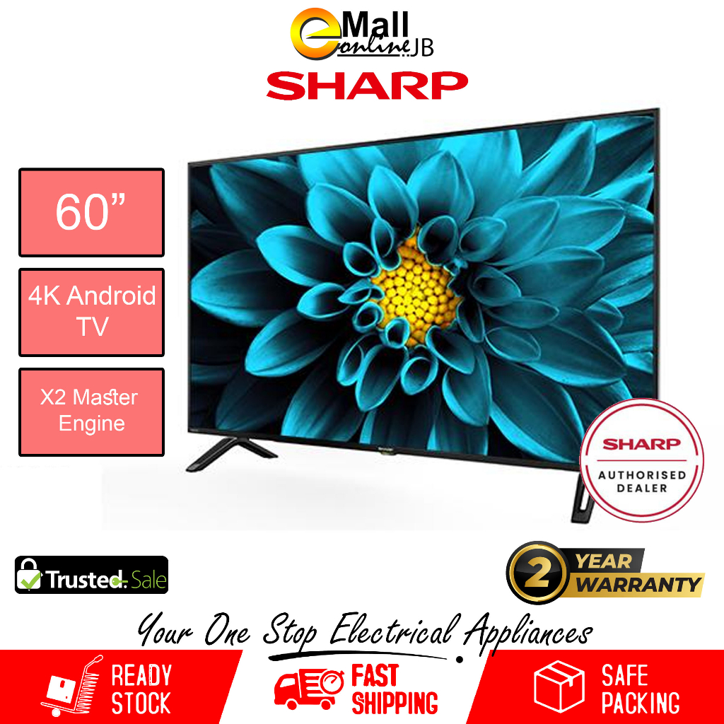 Sharp AQUOS 60" 4K UHD Android TV (WiFi) | 4TC60DK1X 60 Inch TV ...