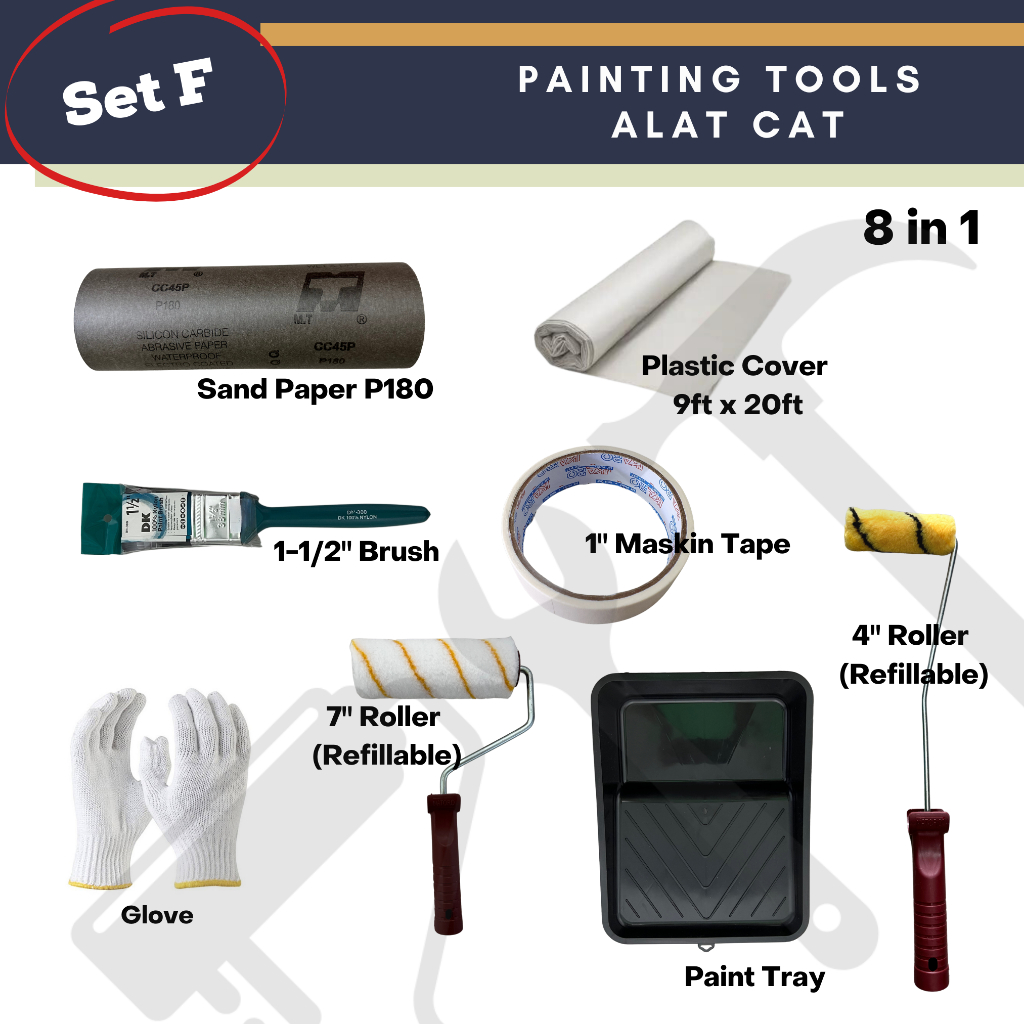 Painting Tools Set | Alat Pengecat Set Painting Kit Roller Cat/Berus ...
