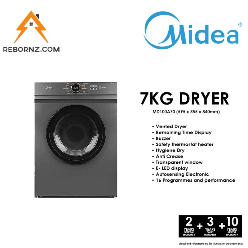 Midea Air Vented Dryer 7kg MD100A70 | Shopee Malaysia