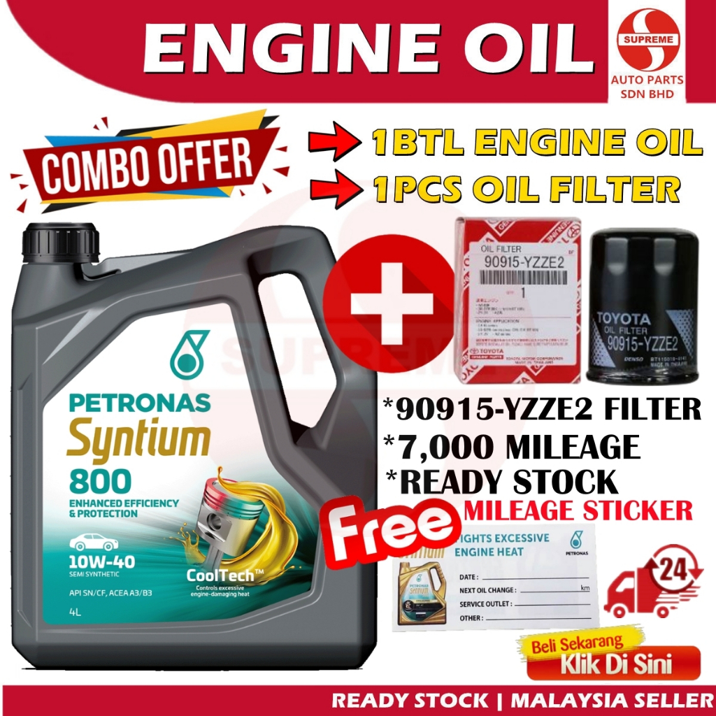 S2U Original Petronas Engine Oil Syntium 800 10W40 Semi Synthetic ...