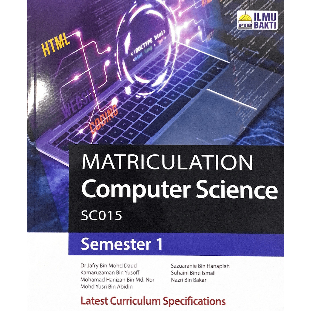 Matriculation Computer Science SC015 Semester 1 (Ilmu Bakti) Sesi 2022/2023 | Shopee Malaysia