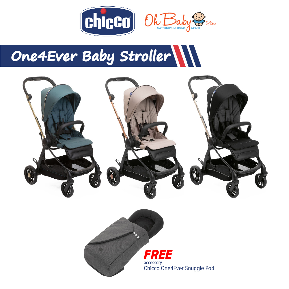 Chicco One4Ever Baby Stroller With 2 Seats From Birth Till 22kg [Free Snuggle Pod] | Shopee Malaysia