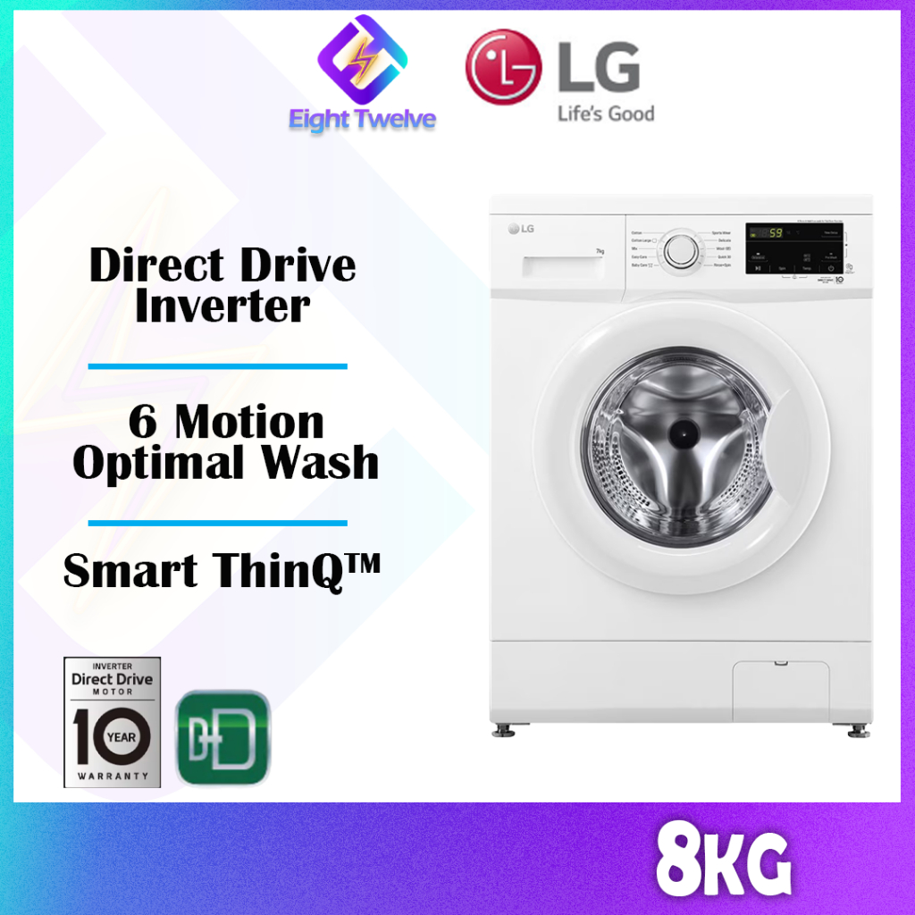 7KG/8KG LG Direct Drive Inverter Front Load Washer with 6motion DD ...