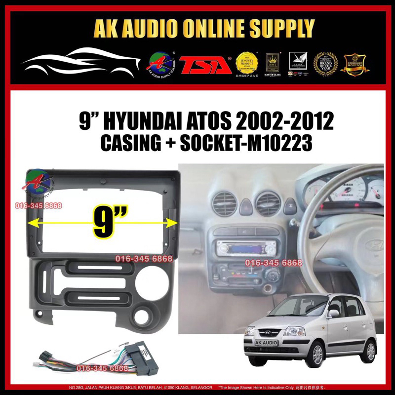 Hyundai Atos 2002 - 2012 Android 9'' Casing With Socket - M10223 | Shopee Malaysia