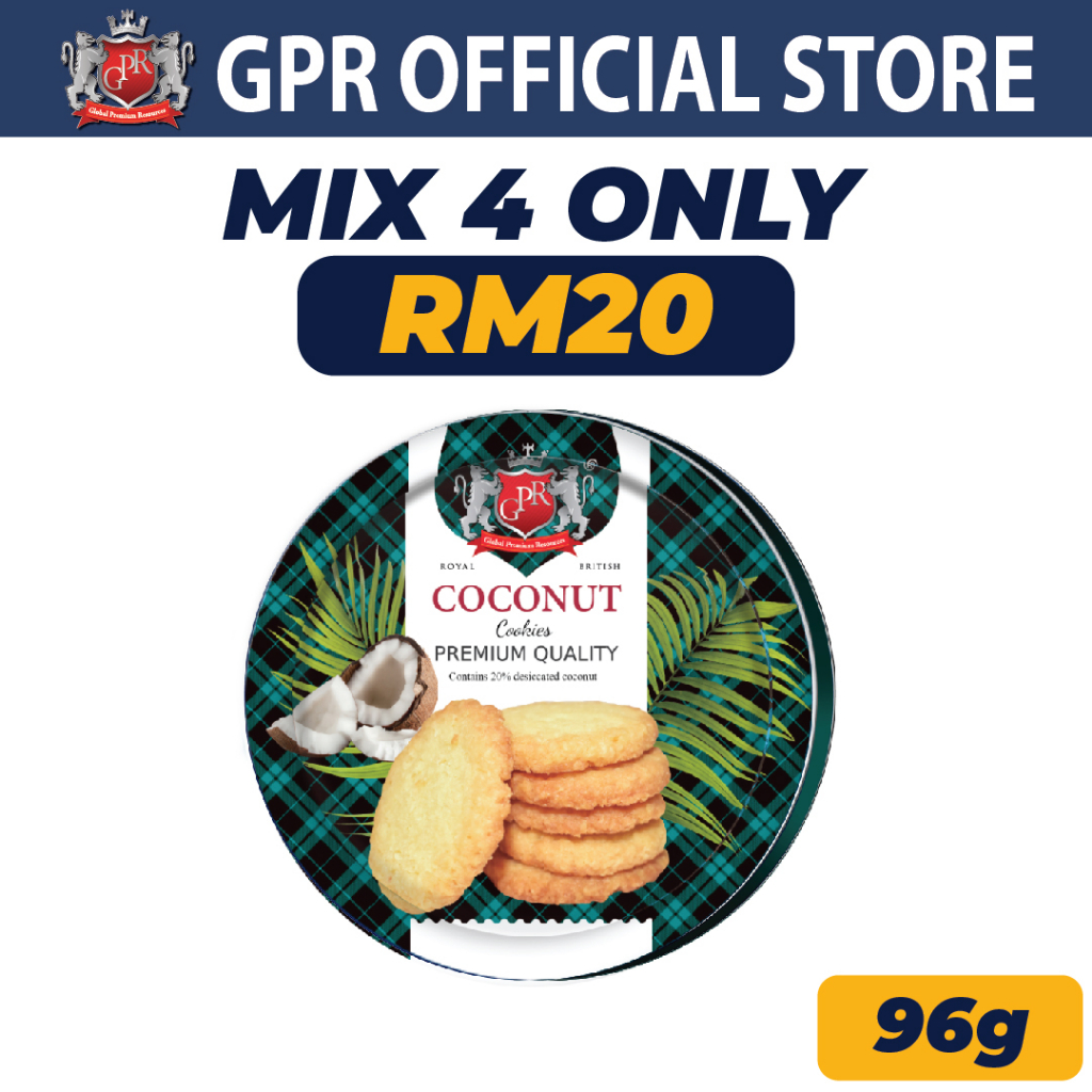 GPR Coconut Cookies Tin (96g) Wedding Doorgift Biscuit Biskut | Shopee ...