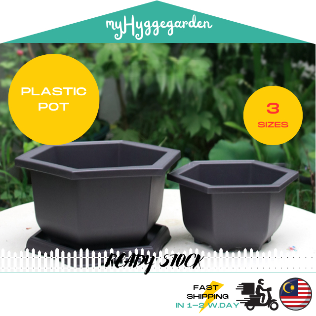 [WITH TRAY] Minimalist Artistic Clay Style Large Plastic Vase Plant ...