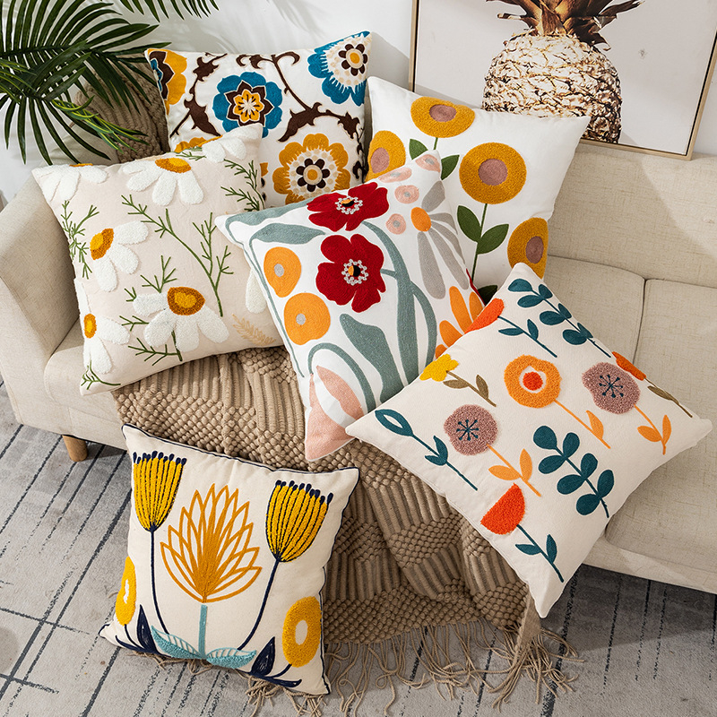 Floral Embroidered Cushion Cover 45 cm x 45 cm - Collection 1 | Shopee ...