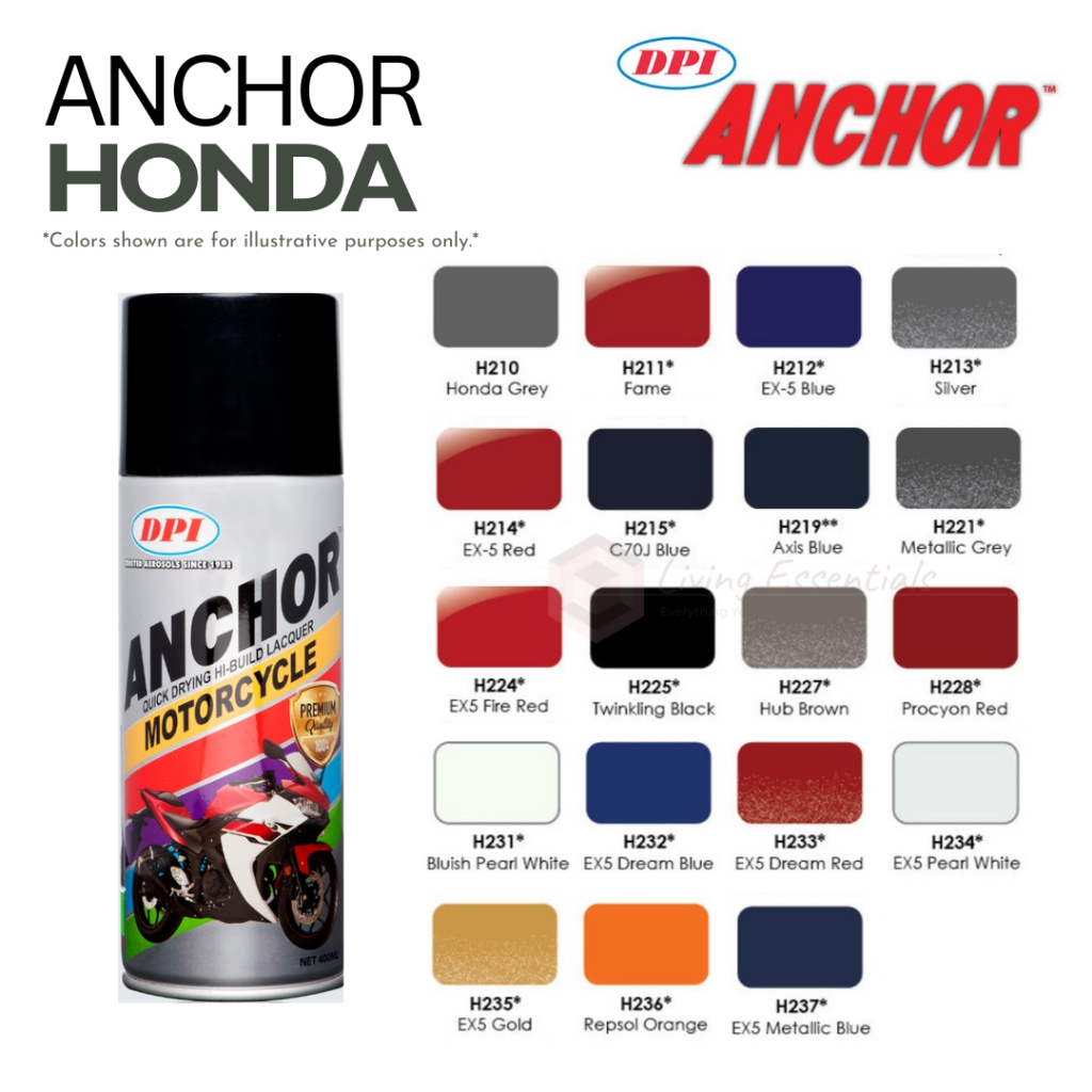 DPI Anchor HONDA MOTORCYCLE Aerosol Spray Paint 400ml (READY STOCK ...