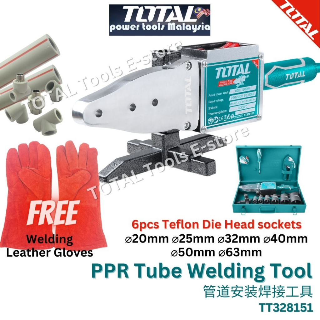 TOTAL PPR Pipes Installation Welding Tool (20⌀ - 63⌀mm) + Free Welding ...