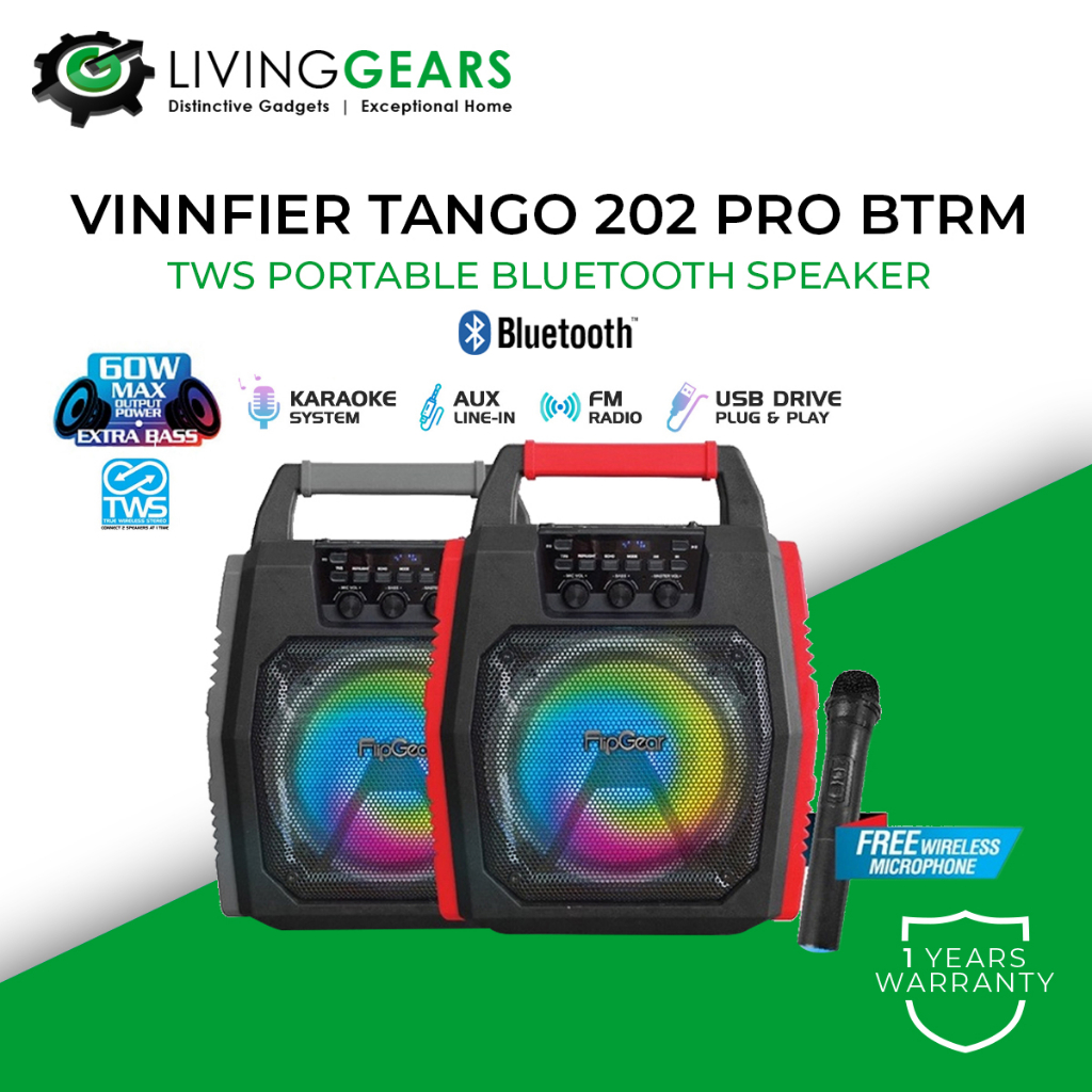 Vinnfier Tango 202 PRO BTRM Portable Speaker Voice Record KTV Bluetooth USB TWS | Shopee Malaysia