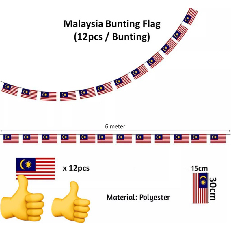 Malaysia / Negeri Flagline Bunch Flag / Bendera Malaysia Kecil Gantung ...