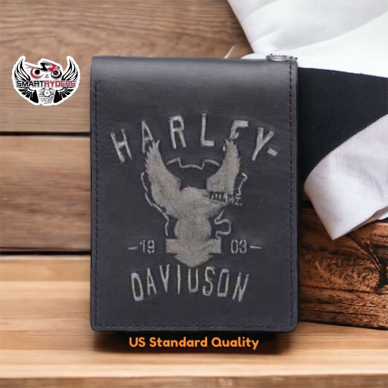 Harley-Davidson® Men's Embossed Shadow Eagle Bi-Fold Leather Wallet ...