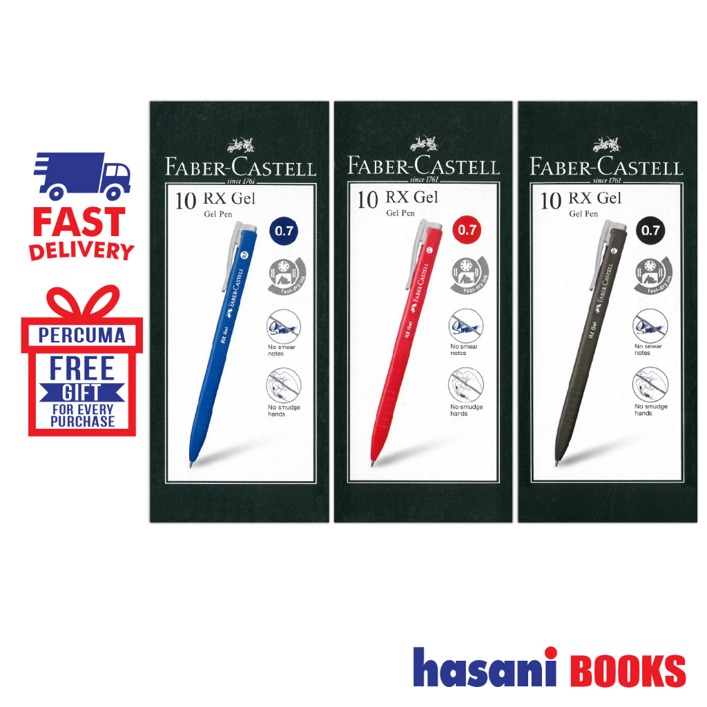Hasani Faber Castell RX Gel Pen (0.7) Blue Black Red | Shopee Malaysia