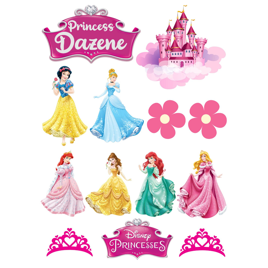 Disney Princesss Custom Topper Birthday Cake | Shopee Malaysia