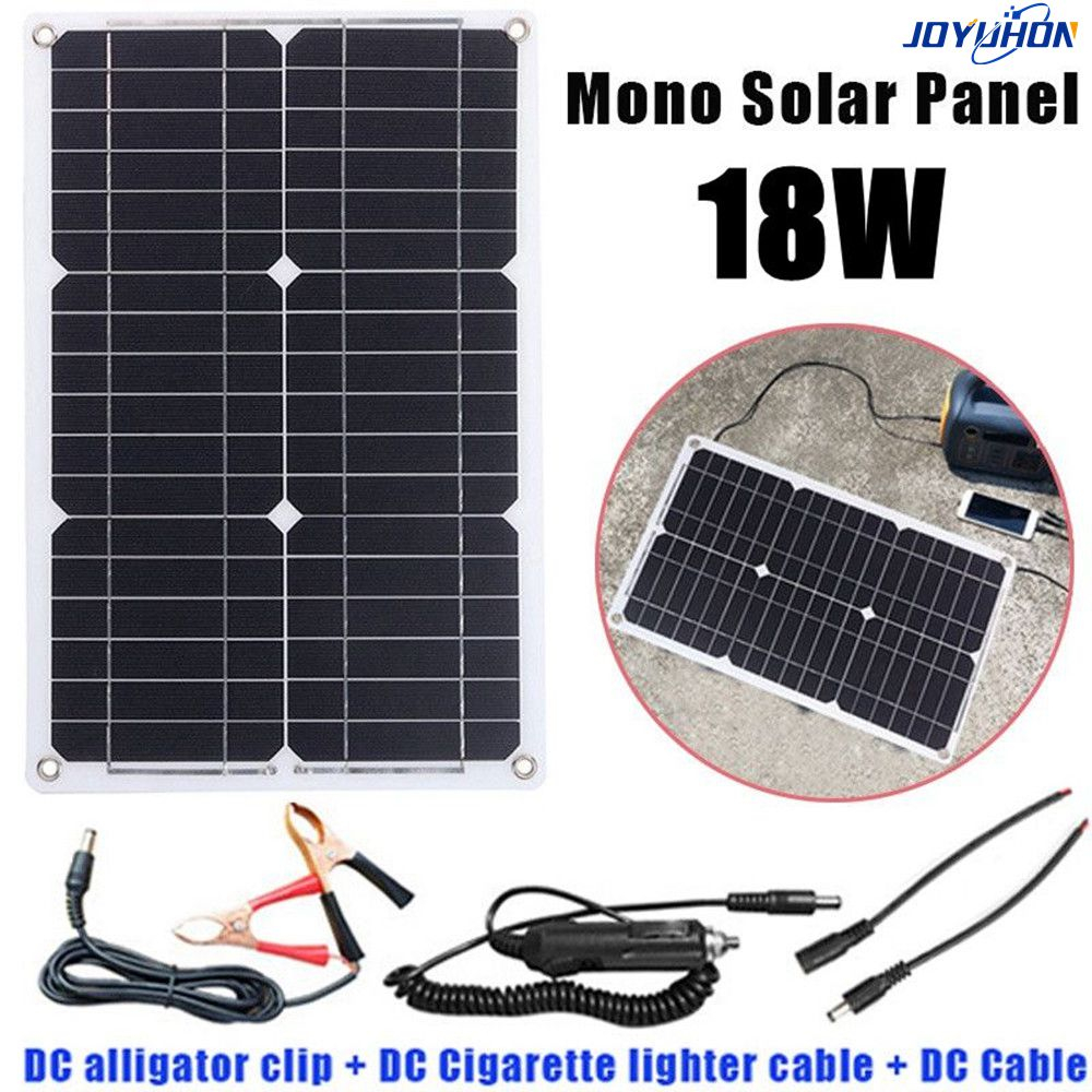 JOYUHON 18W Solar Panel 12V Outdoor Portable Multifunctional Solar ...
