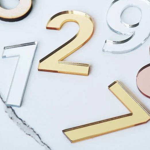 Single Number Mirror Acrylic Cake Topper Charms Age,Cupcake Mirror ...