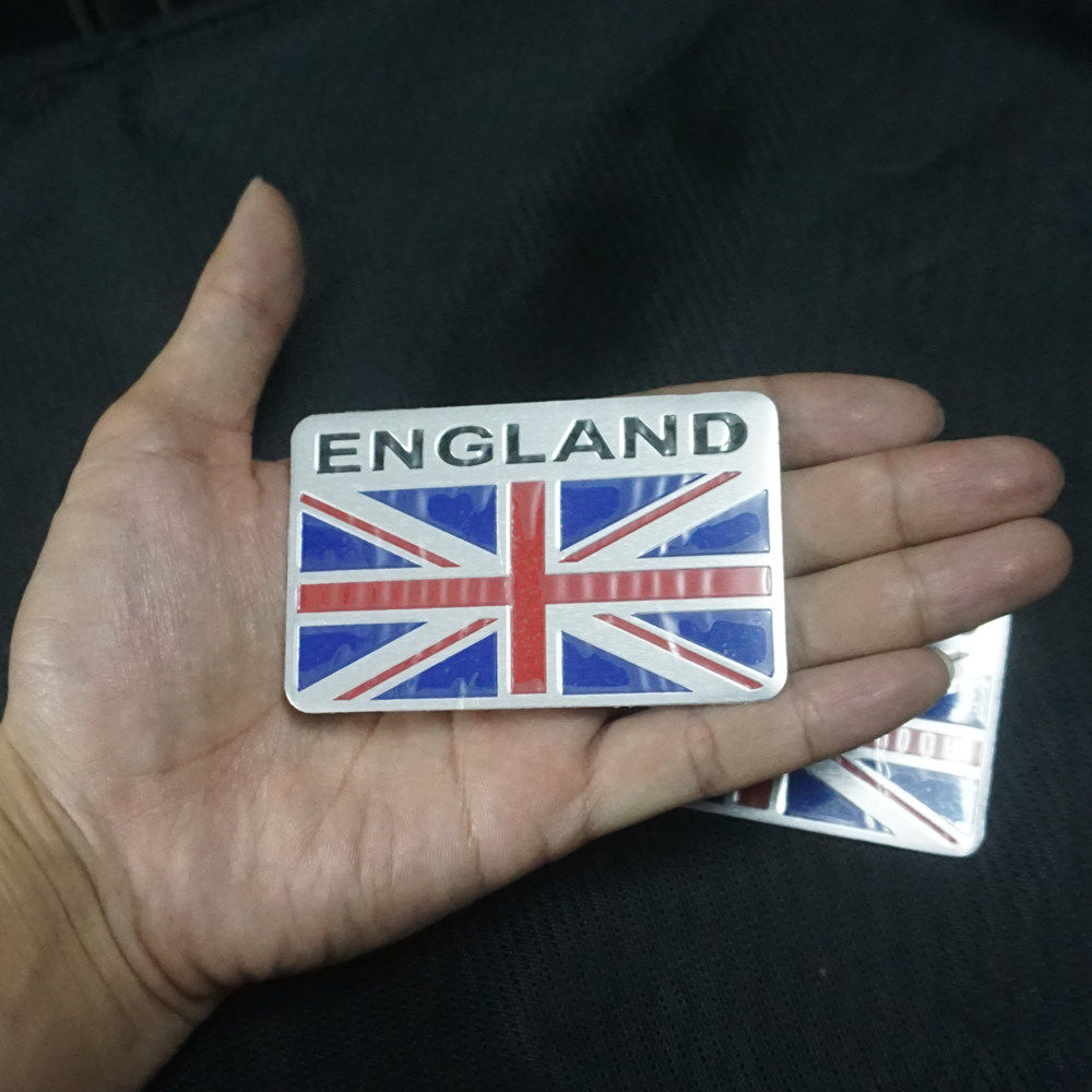 3D England Flag Logo Rectangle Emblem Metal Alloy Badge Decal Sticker ...