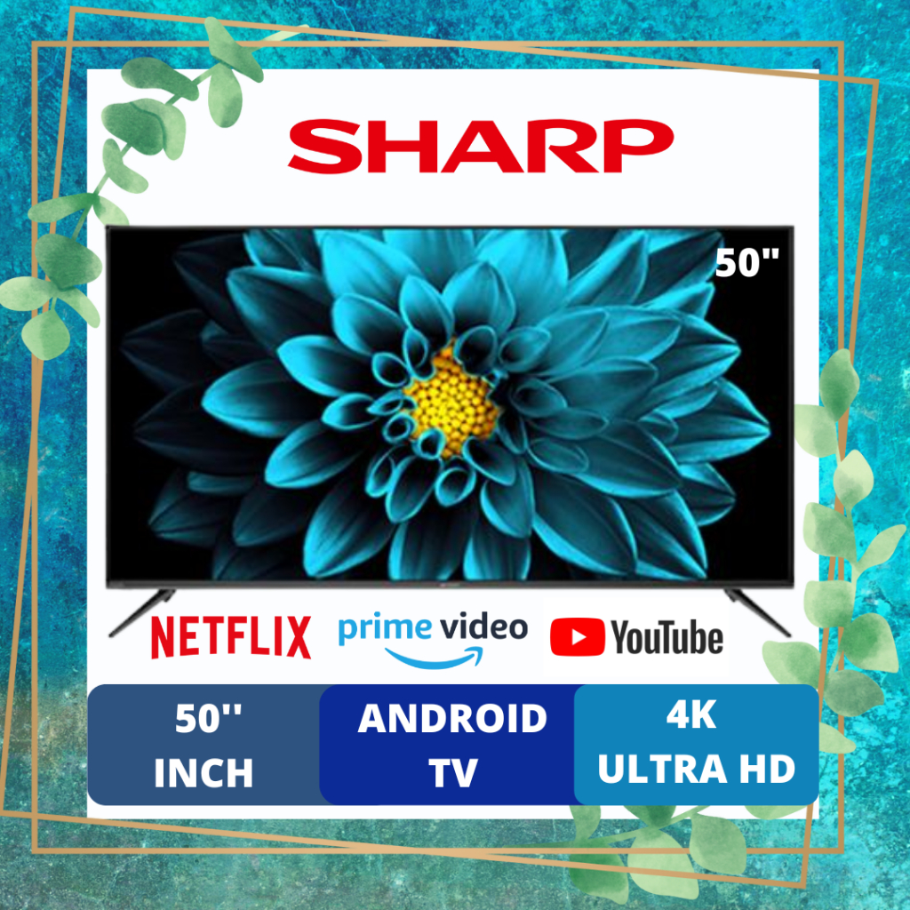 Sharp 50 Inch 4K UHD AQUOS Android TV 4TC50DK1X Youtube Netflix Google ...