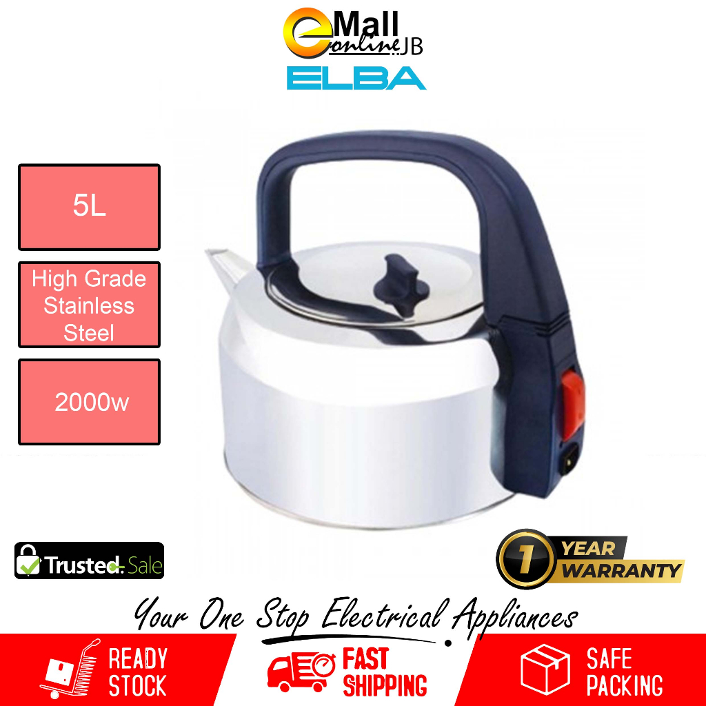 ELBA Electric Kettle 5L EK-K5226(SS) Conceal Alignment Cerek Elektrik ...