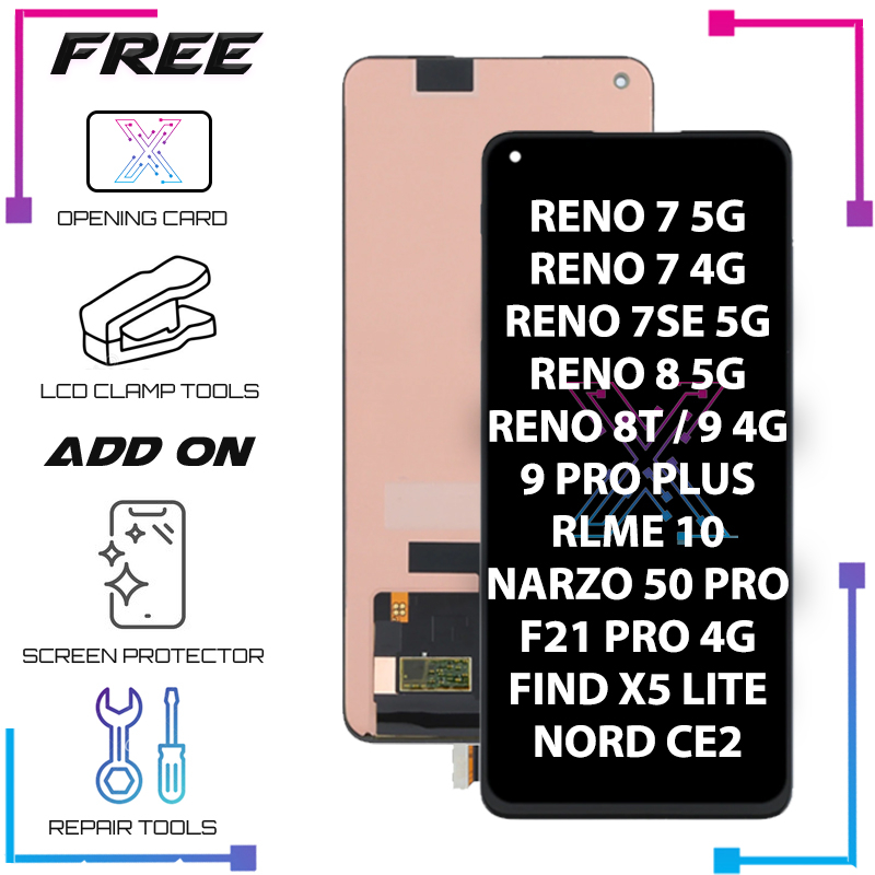 LCD SCREEN DISPLAY FOR RENO 7 5G/7 4G/7 SE/8 5G/8T/REALME 9/9 PRO PLUS/10 4G/NARZO 50 PRO/OPPO ...