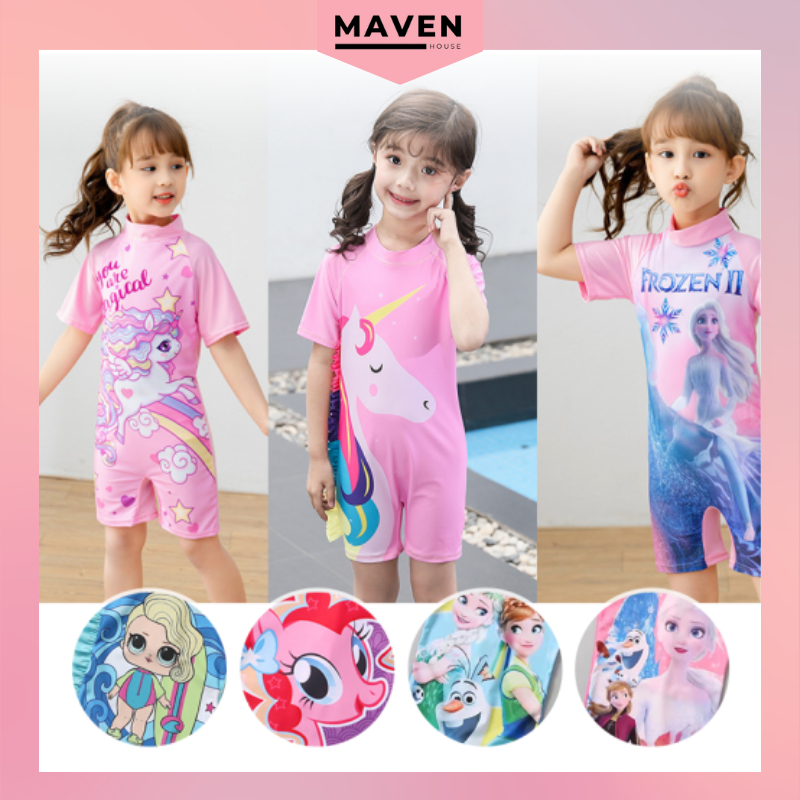 [MAVEN] Swimming Suit Kids Swimsuits Girls Swimwear | Shopee Malaysia