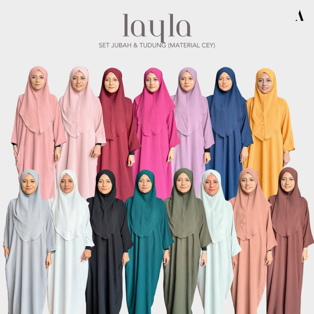 LAYLA - Set Jubah dan Tudung (Kain Cey) | Shopee Malaysia