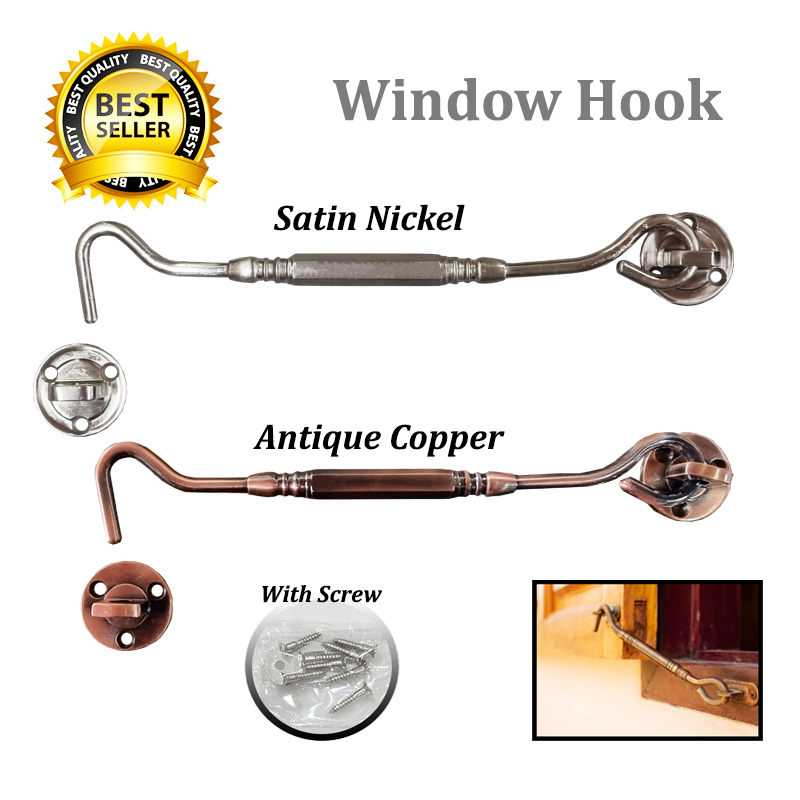 YY DiY 8" inch AC/SN Heavy Duty Solid Window Hook Tingkap Hook | Shopee ...