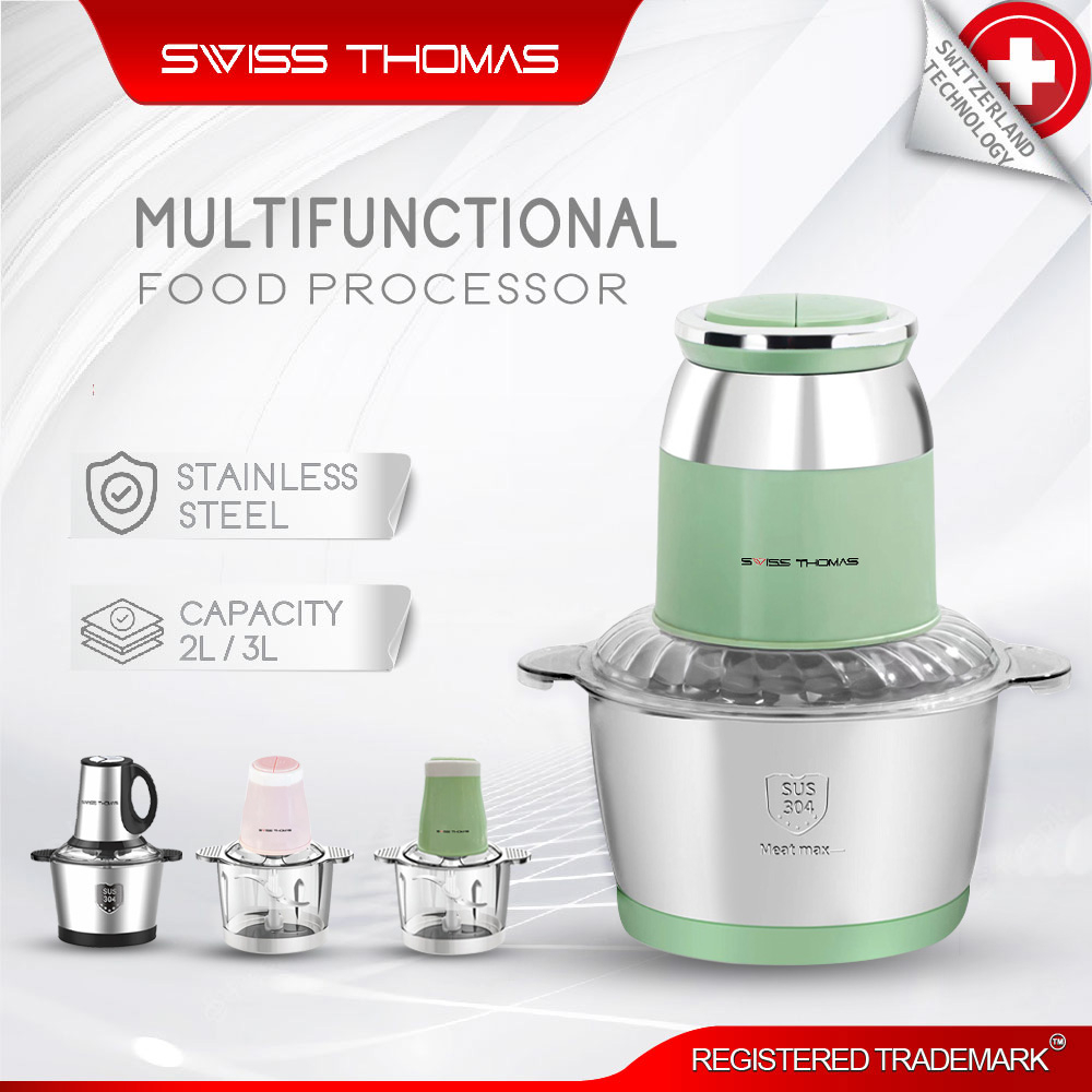 Swiss Thomas Chopper Food Processor 2L 3L Blender Mini Pounder Food ...