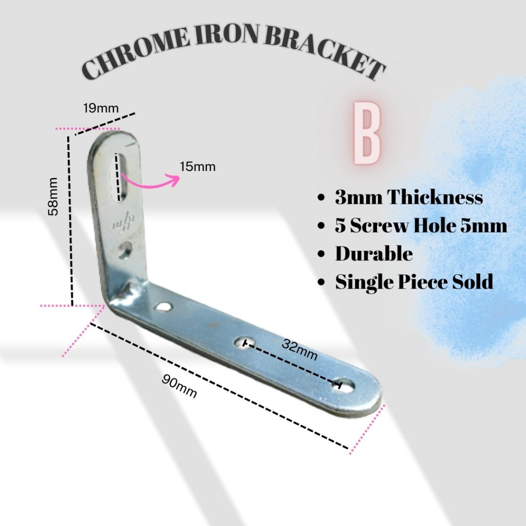 Multipurpose Iron L Bracket / bracket for small shelves /3mm bracket ...