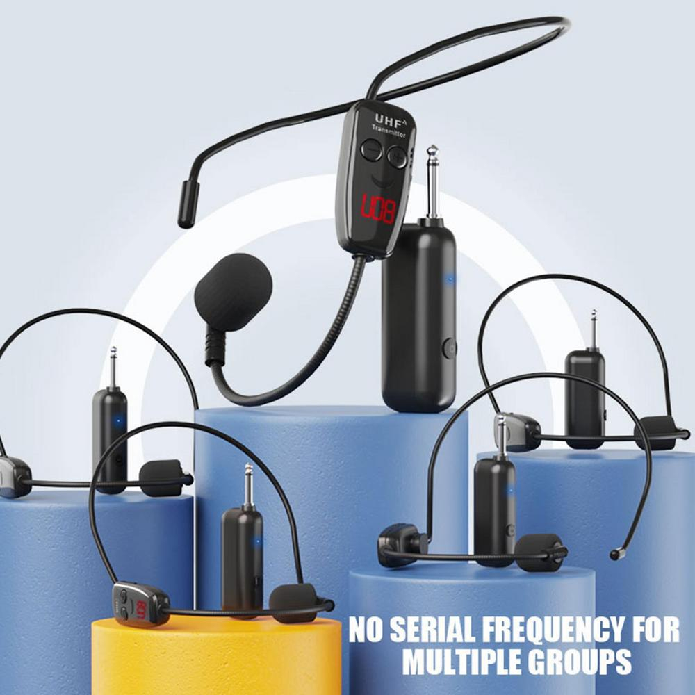 LED Digital Wireless Mic UHF 2 in 1 Microphone Rechargeable Wireless ...