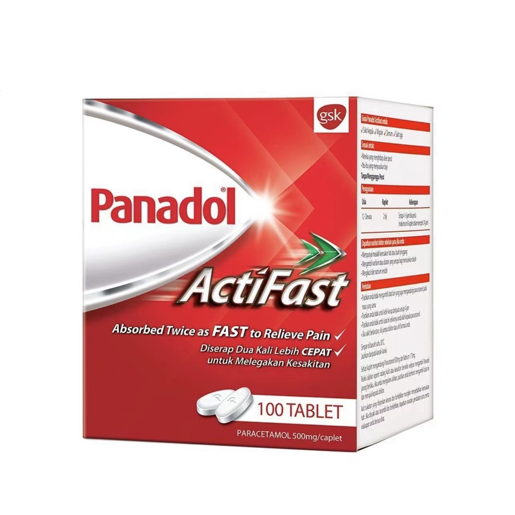 Panadol Actifast 100`s (100%Original) 10 sachet 100pcs | Shopee Malaysia